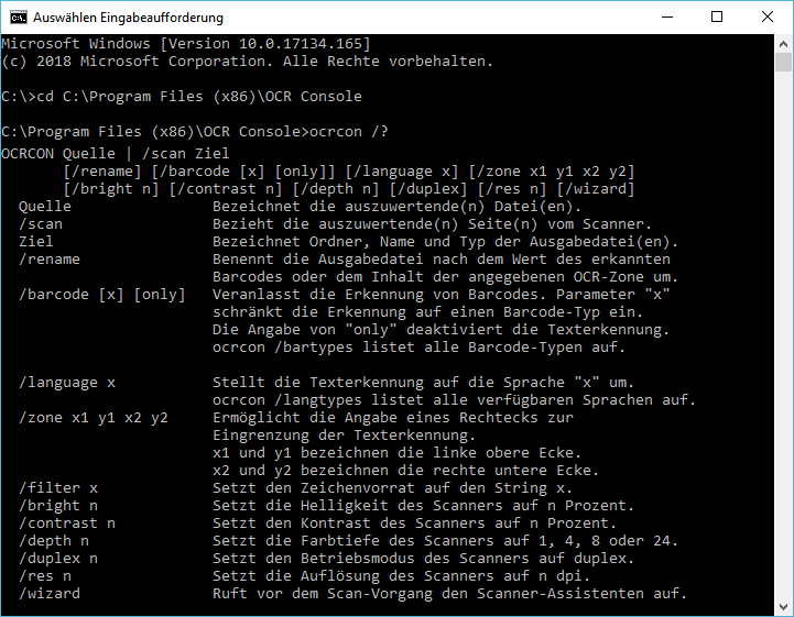 OCR Console - Texterkennung per Kommandozeile